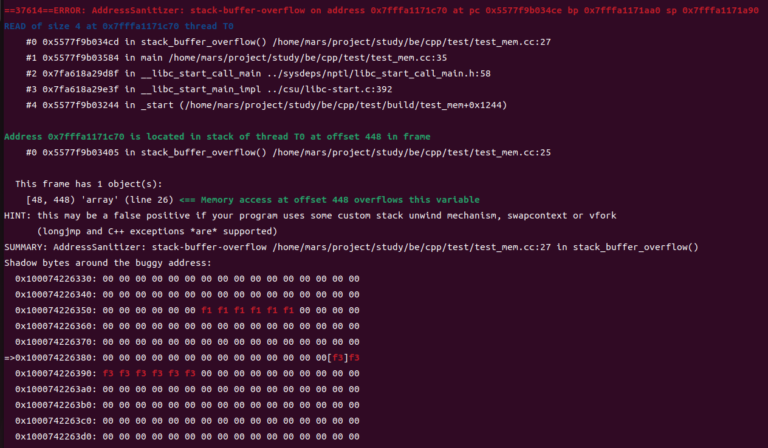 C++内存错误检测利器—AddressSanitizer | 闫金钢的Blog