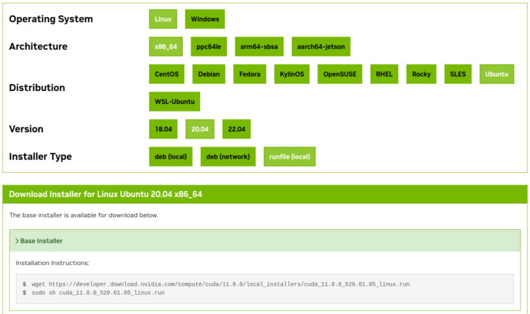 Ubuntu20.04部署CUDA11.8/cuDNN8.7 | 闫金钢的Blog